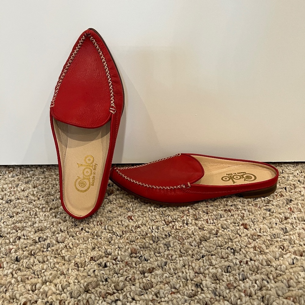 Golo Brand. Adorable Pointed Toe Flat Mules. Leather.… - Gem